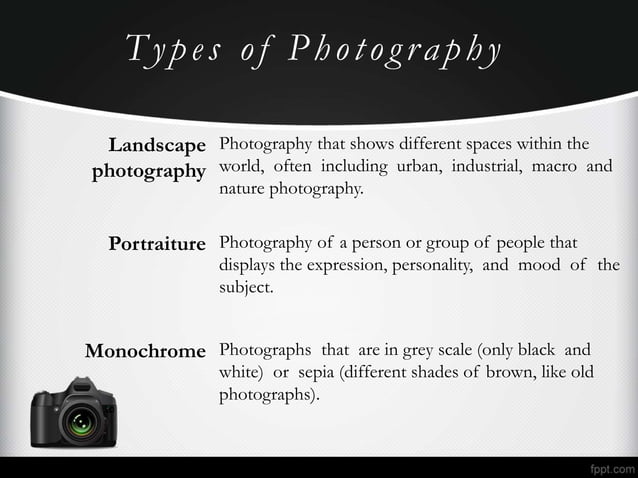Photography vocabulary | PPTX