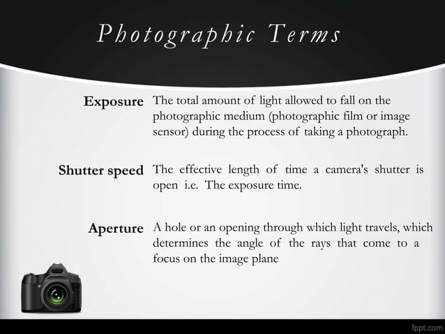 Photography vocabulary | PPTX