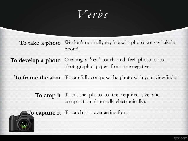 Photography vocabulary