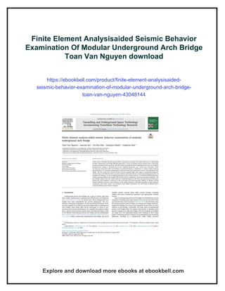 Finite Element Analysisaided Seismic Behavior Examination Of Modular ...