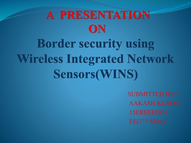 border-security-using-wins | PPTX | Internet of Things | Internet