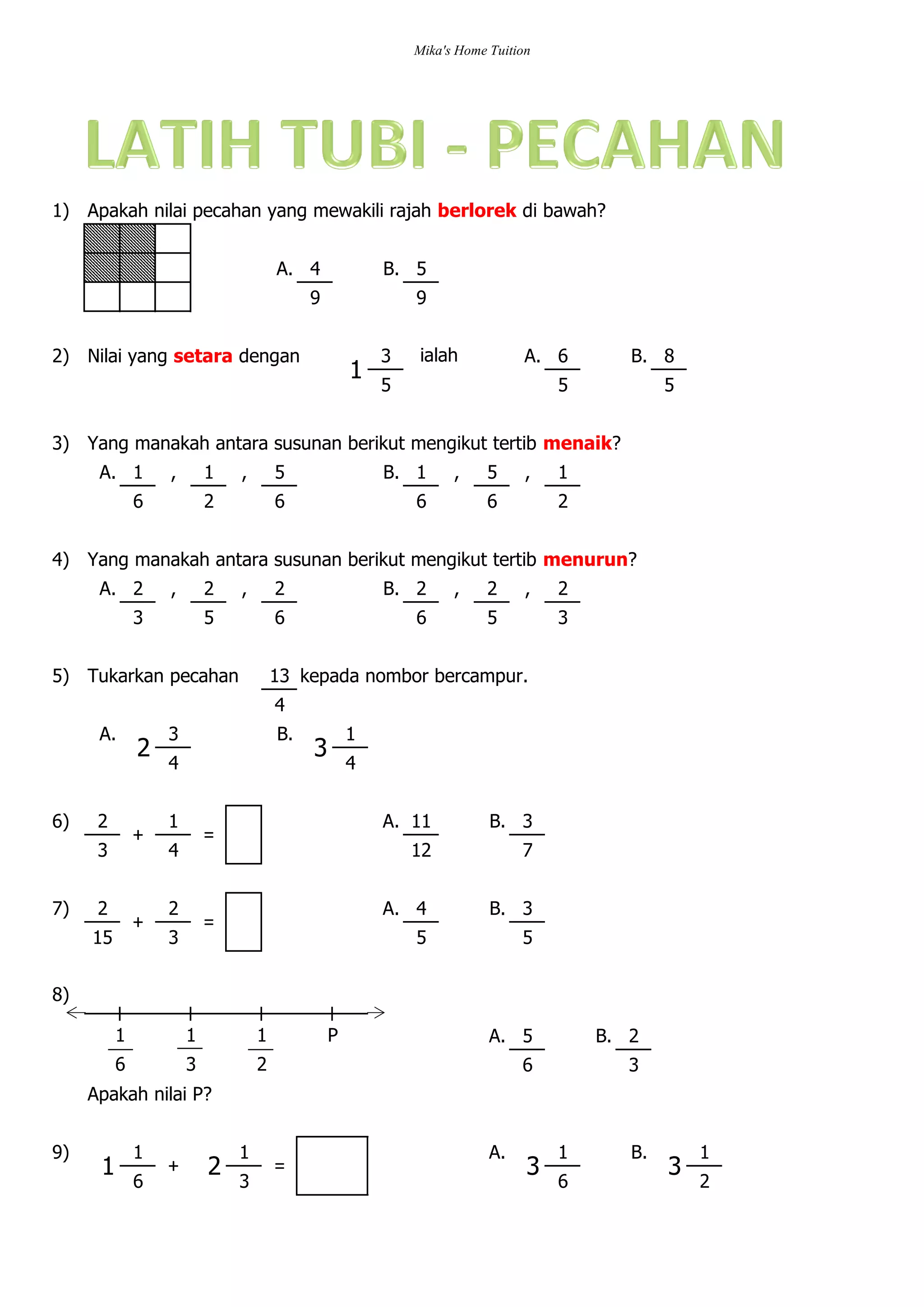 215289613 latih-tubi-matematik-tahun-4-5-pecahan-perpuluhan | PDF