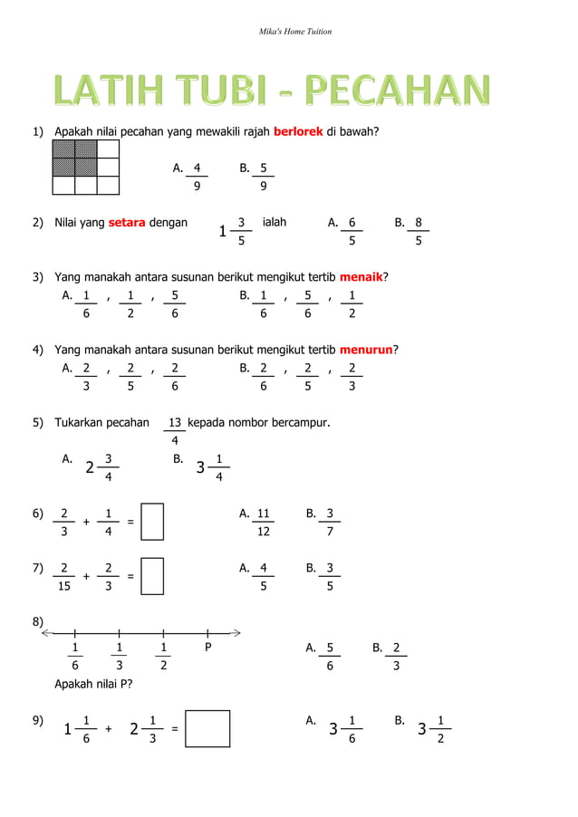 215289613 latih-tubi-matematik-tahun-4-5-pecahan-perpuluhan | PDF