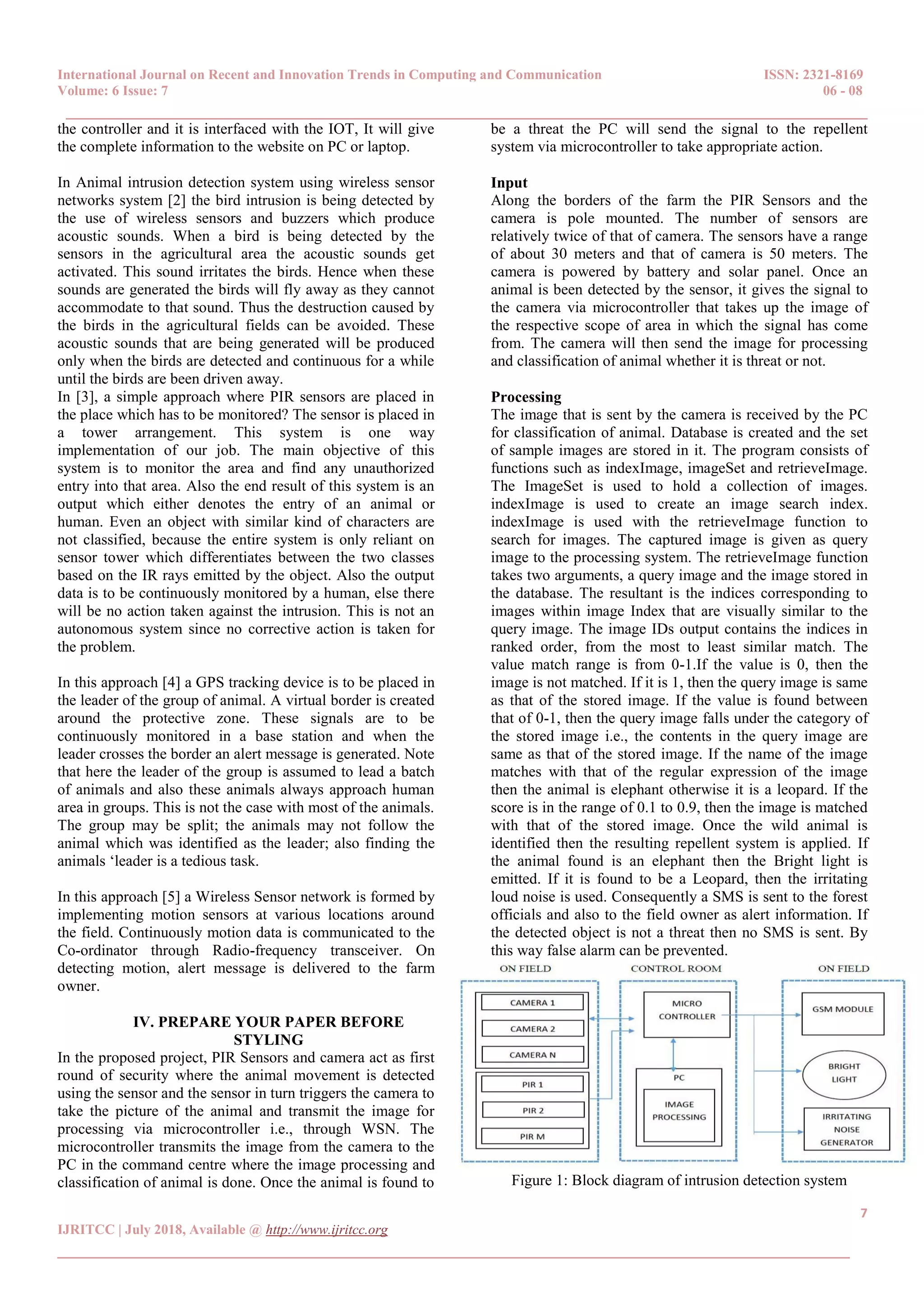 IOT-Based Wild Animal Intrusion Detection System | PDF