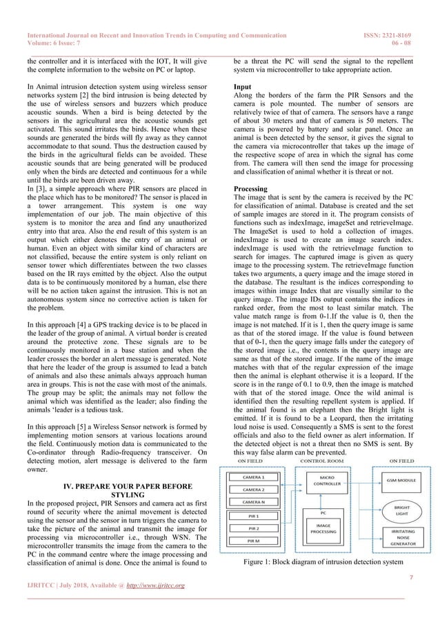 IOT-Based Wild Animal Intrusion Detection System | PDF