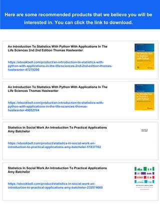 An Introduction To Statistics In Early Phase Trials Steven A Julious | PDF