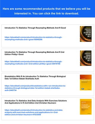 Introduction To Statistics Through Resampling Methods And Rsplus Phillip I Goodauth | PDF