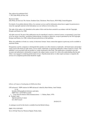 Lteadvanced 3gpp Solution For Imtadvanced Harri Holma Antti Toskala | PDF