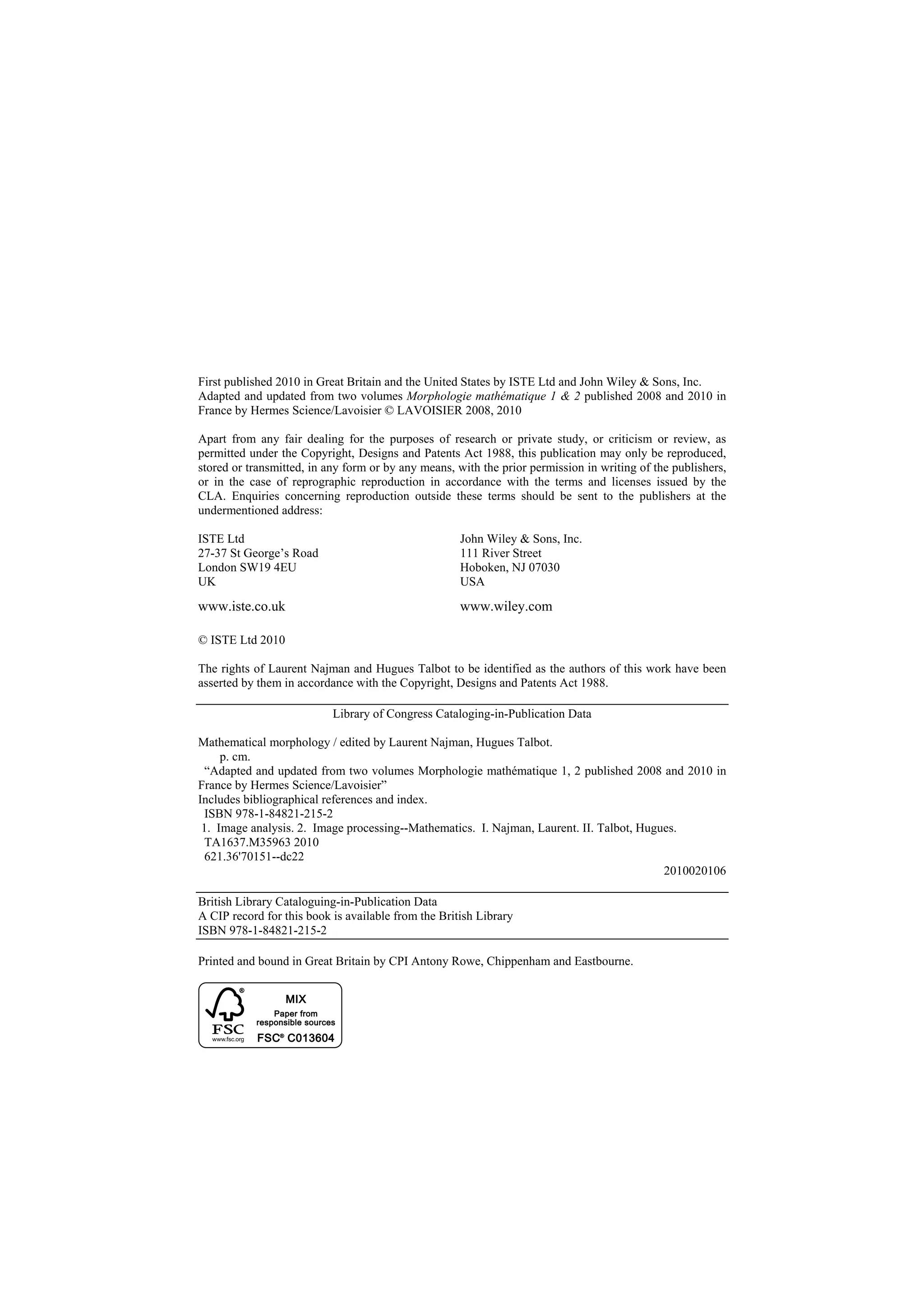 Mathematical Morphology From Theory To Applications Laurent Najman | PDF