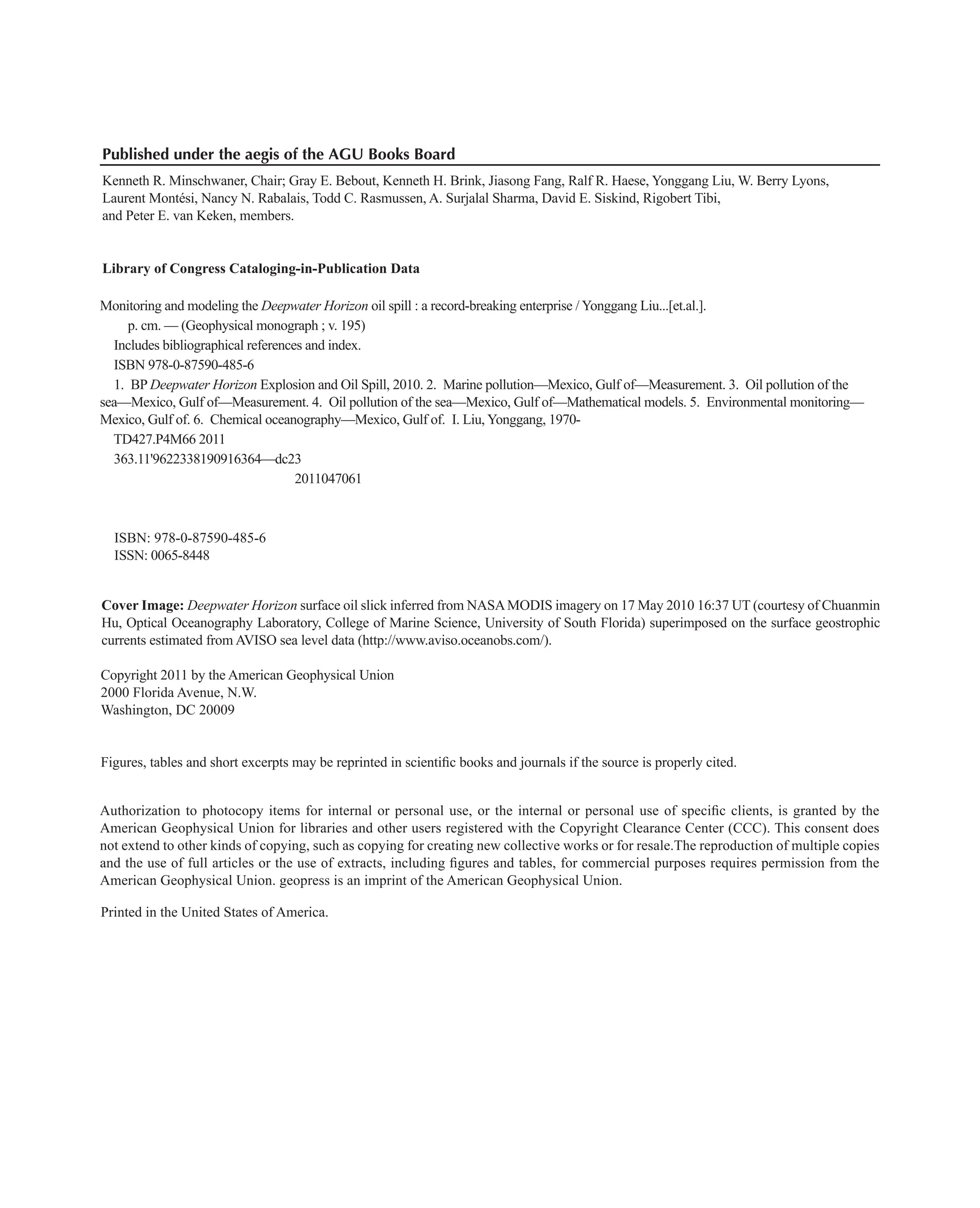 Monitoring And Modeling The Deepwater Horizon Oil Spill A ...