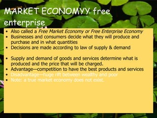 2.01 Economic SystemsCompare different types of economic systems: | PPT