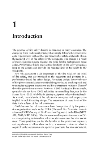Principles Of Fire Risk Assessment In Buildings David Yungauth | PDF