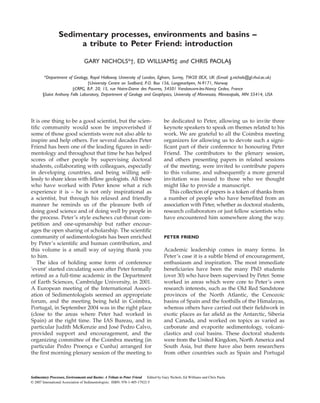 Sedimentary Processes Environments And Basins A Tribute To Peter Friend ...