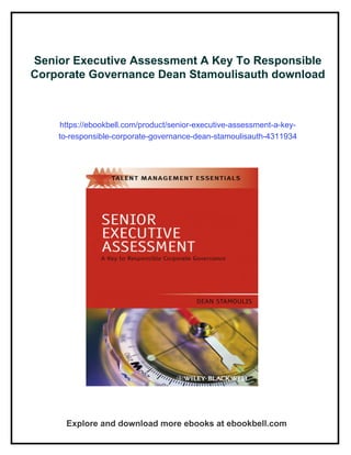 Senior Executive Assessment A Key To Responsible Corporate Governance ...