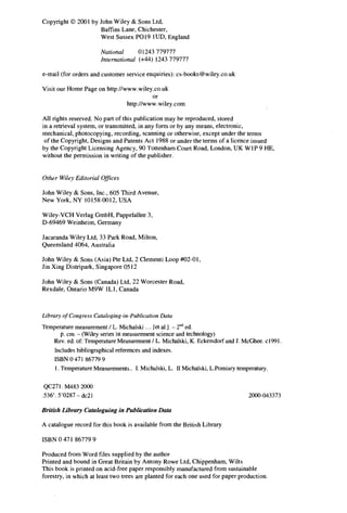 Temperature Measurement Second Edition L Michalski K Eckersdorf | PDF