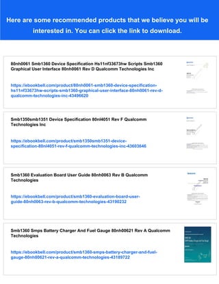 Smb1360 Device Specification 80nh0061 Rev F Qualcomm Technologies Inc | PDF