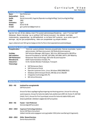 CV Geir Pettersen NO | DOCX