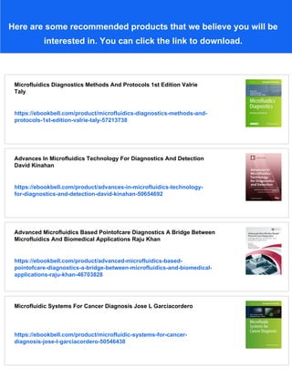 Microfluidic Diagnostics Methods And Protocols 1st Edition Lawrence ...