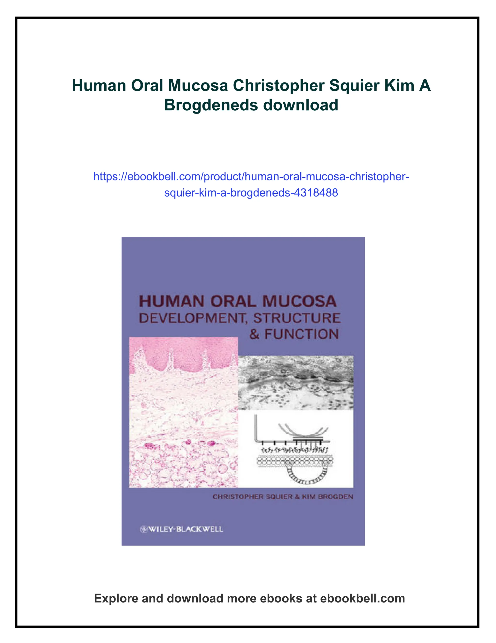 Human Oral Mucosa Christopher Squier Kim A Brogdeneds | PDF