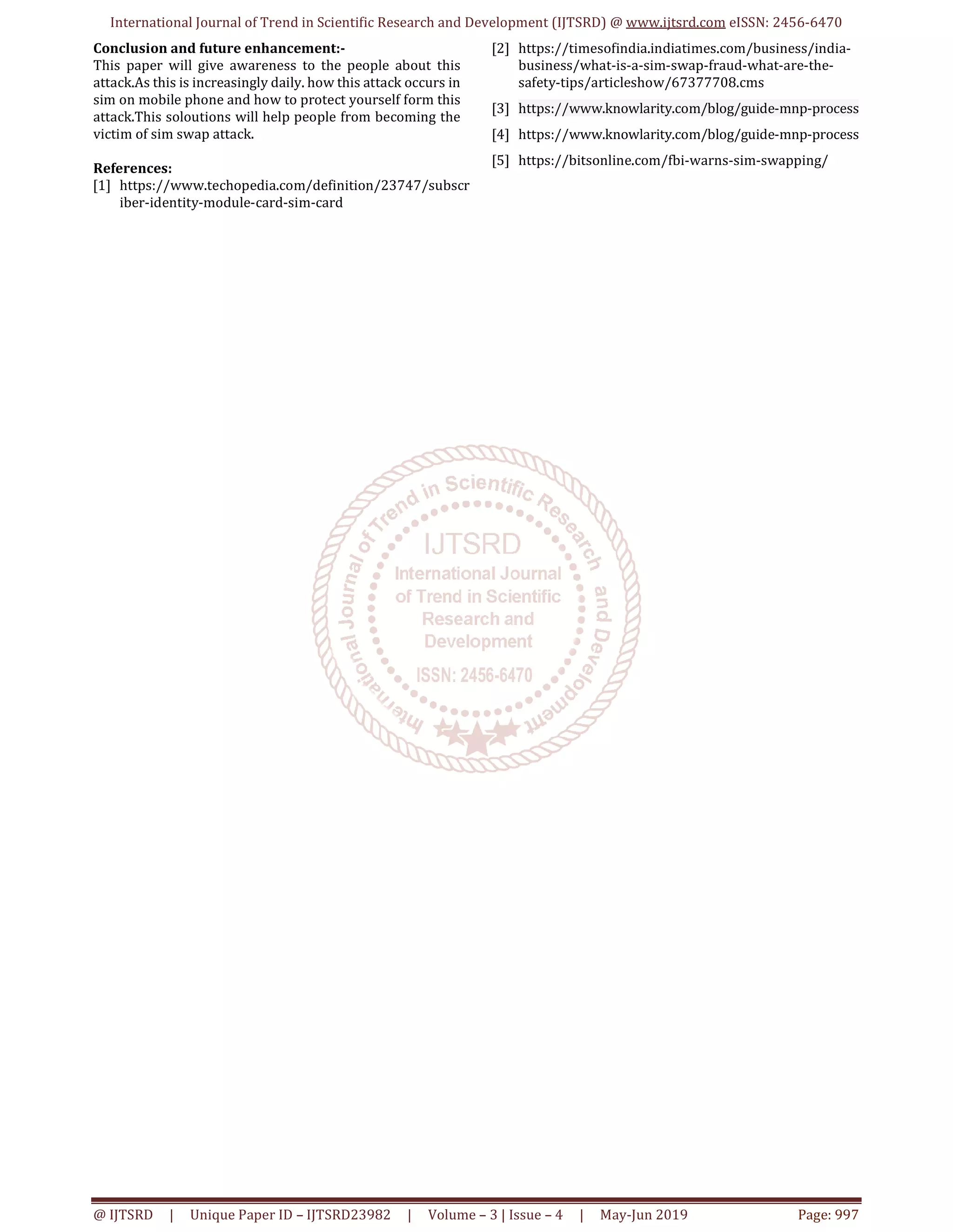 Awareness of Sim Swap Attack | PDF