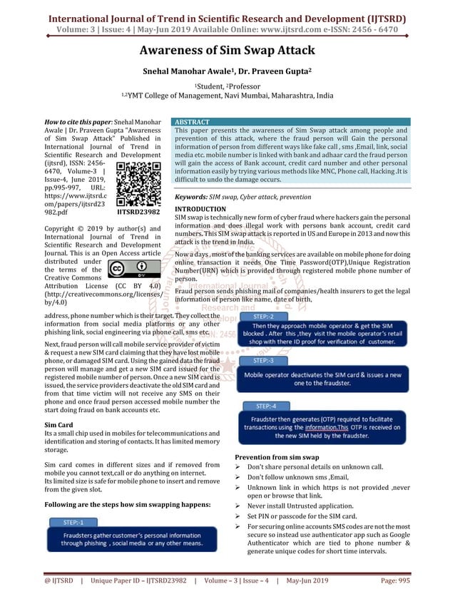 Awareness of Sim Swap Attack | PDF
