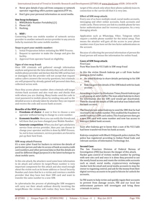 Awareness of Sim Swap Attack | PDF