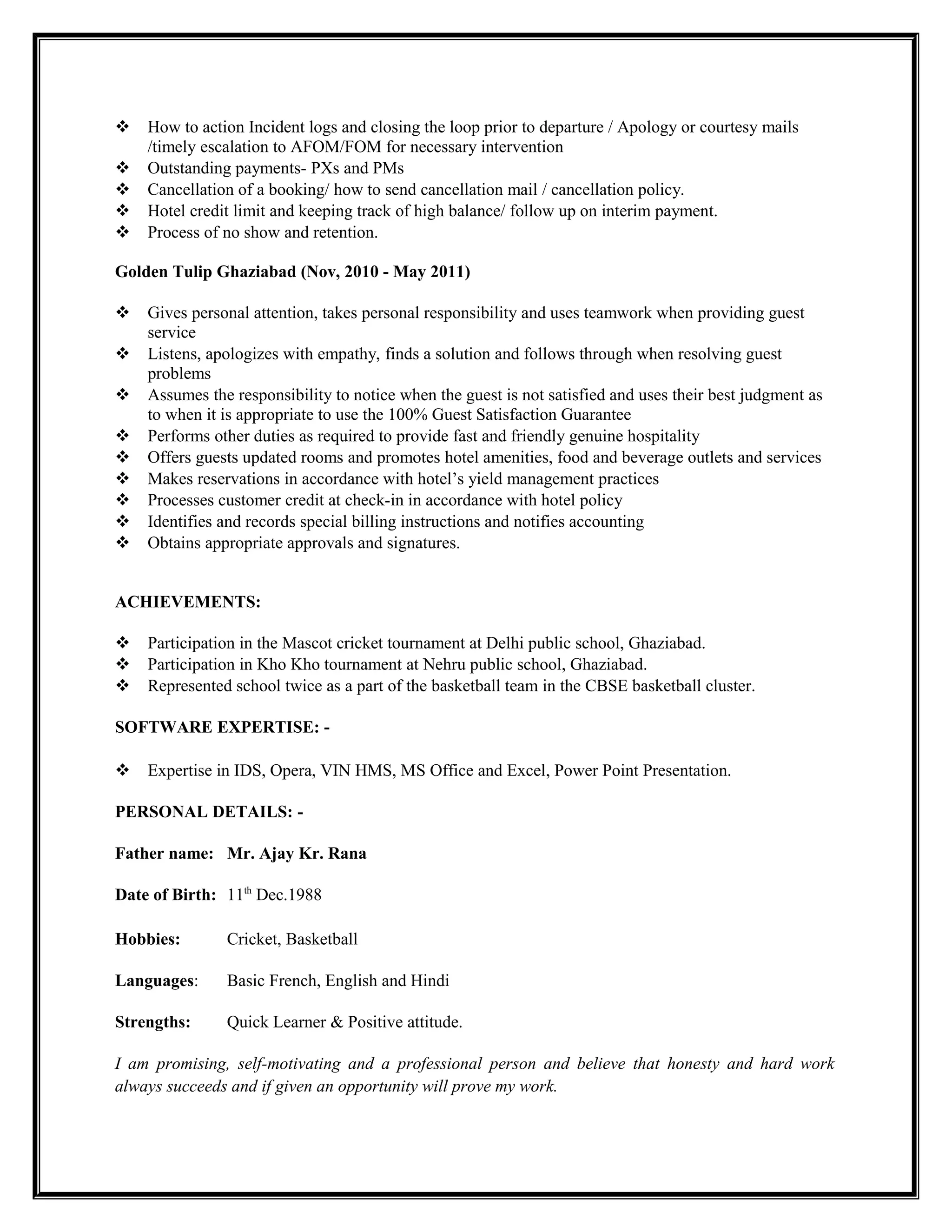 Vaibhav Resume | DOC