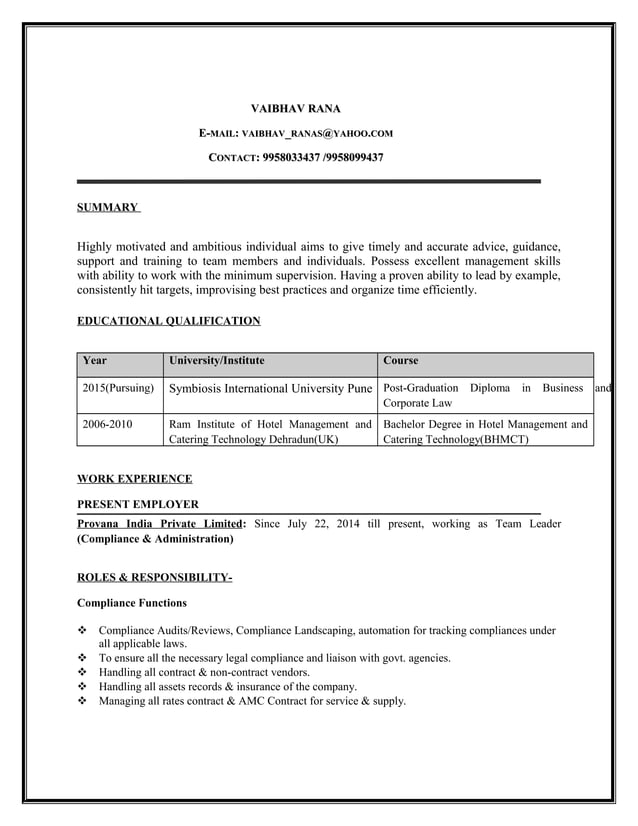 Vaibhav Resume | PDF