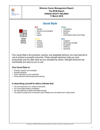 Birkman carreer Management Report (1) | PDF