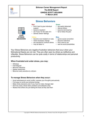 Birkman carreer Management Report (1) | PDF