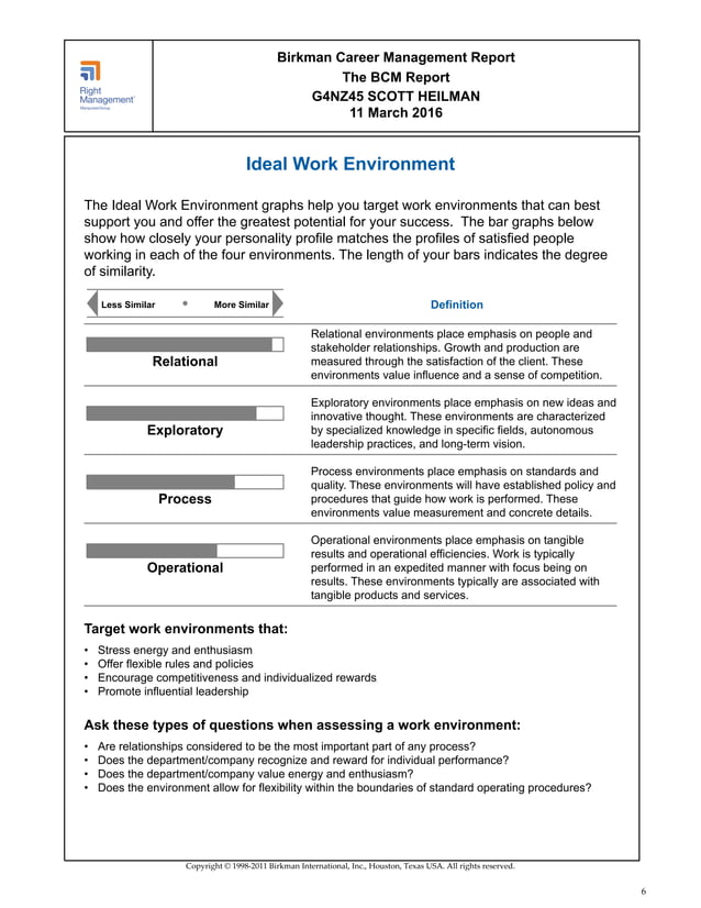 Birkman carreer Management Report (1) | PDF