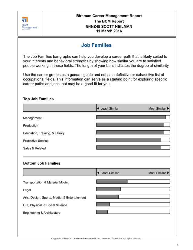 Birkman carreer Management Report (1) | PDF
