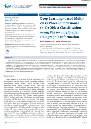 3D Object Classification Using Deep Learning and Phase-only Digital ...