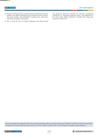 3D Object Classification Using Deep Learning and Phase-only Digital Holography | PDF