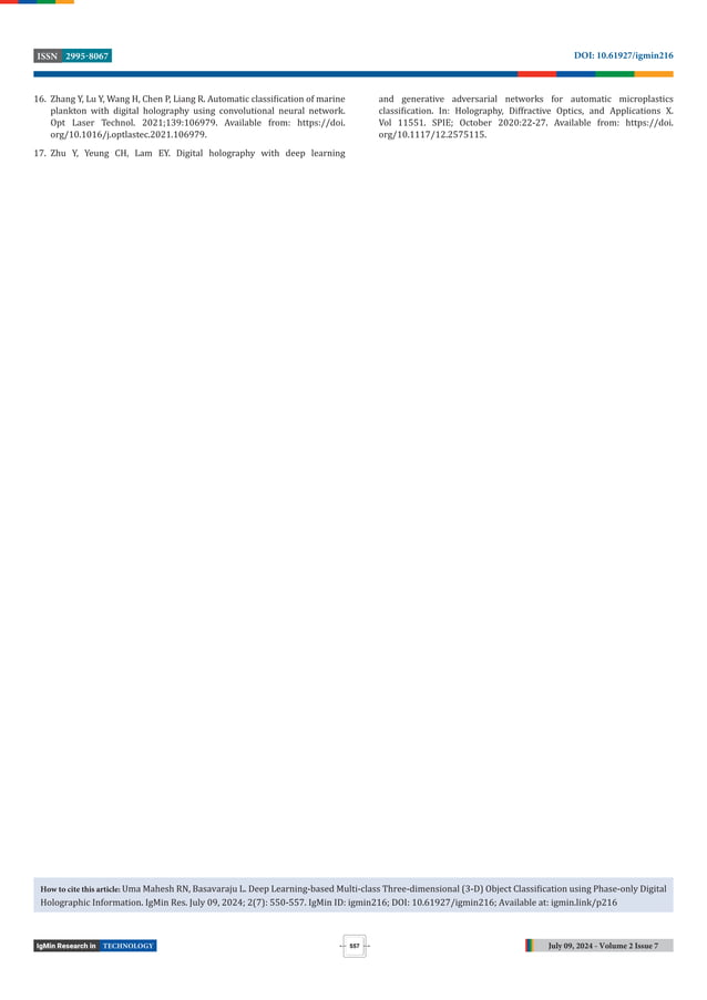 3D Object Classification Using Deep Learning and Phase-only Digital Holography | PDF