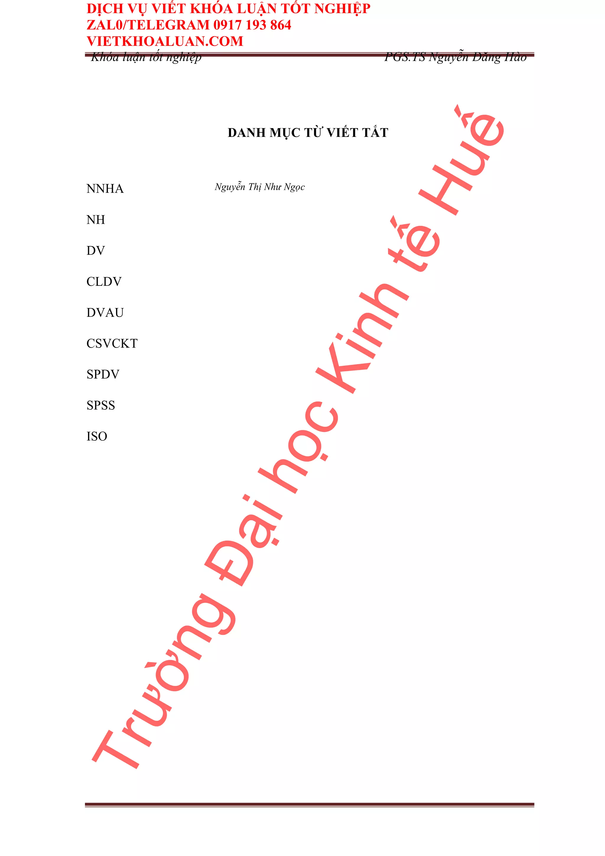 Khóa luận: Chất lượng dịch vụ ăn uống của nhà hàng Hoàng Anh, 9 ĐIỂM | DOCX