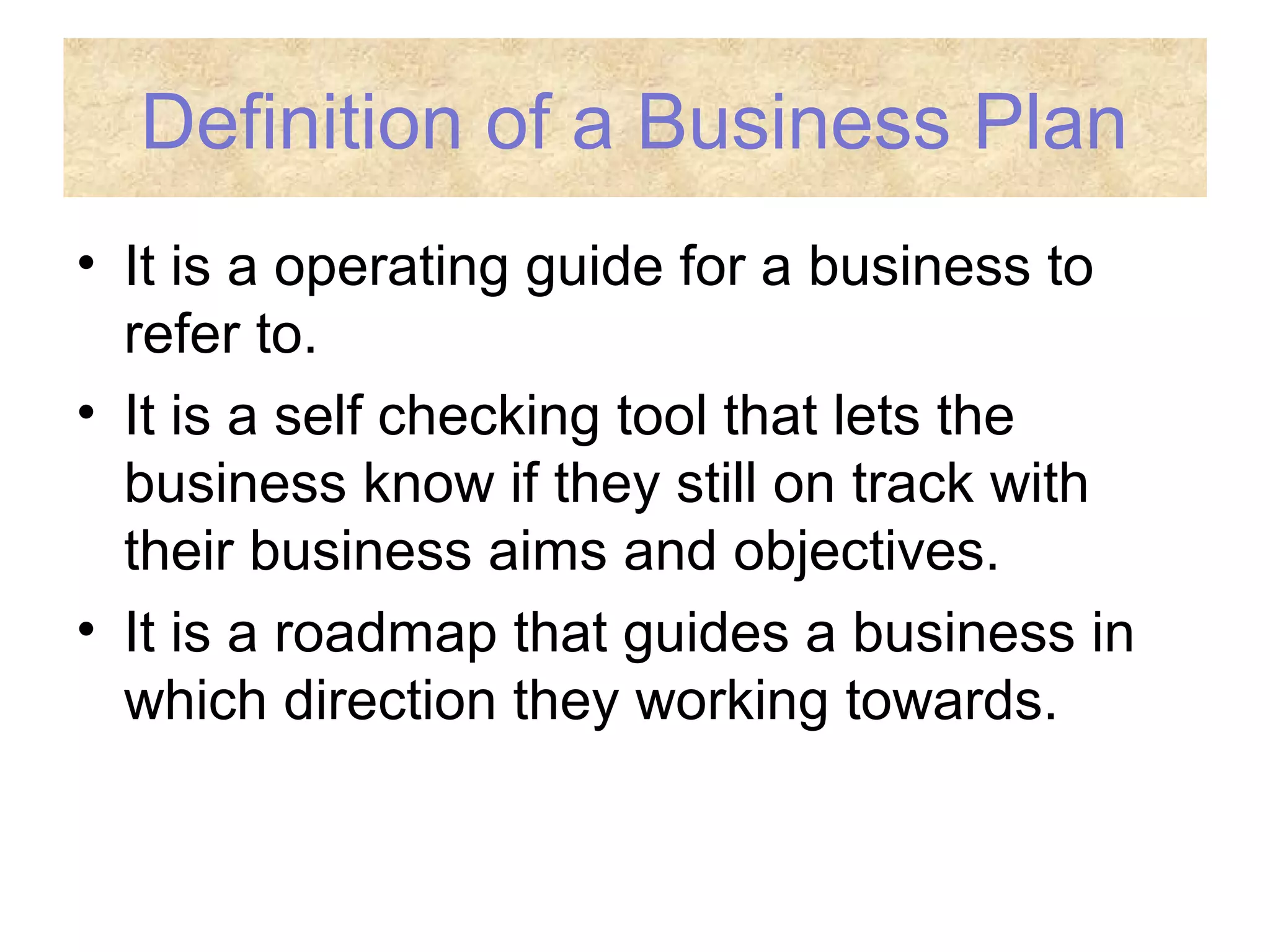 Components of a business plan | PPT