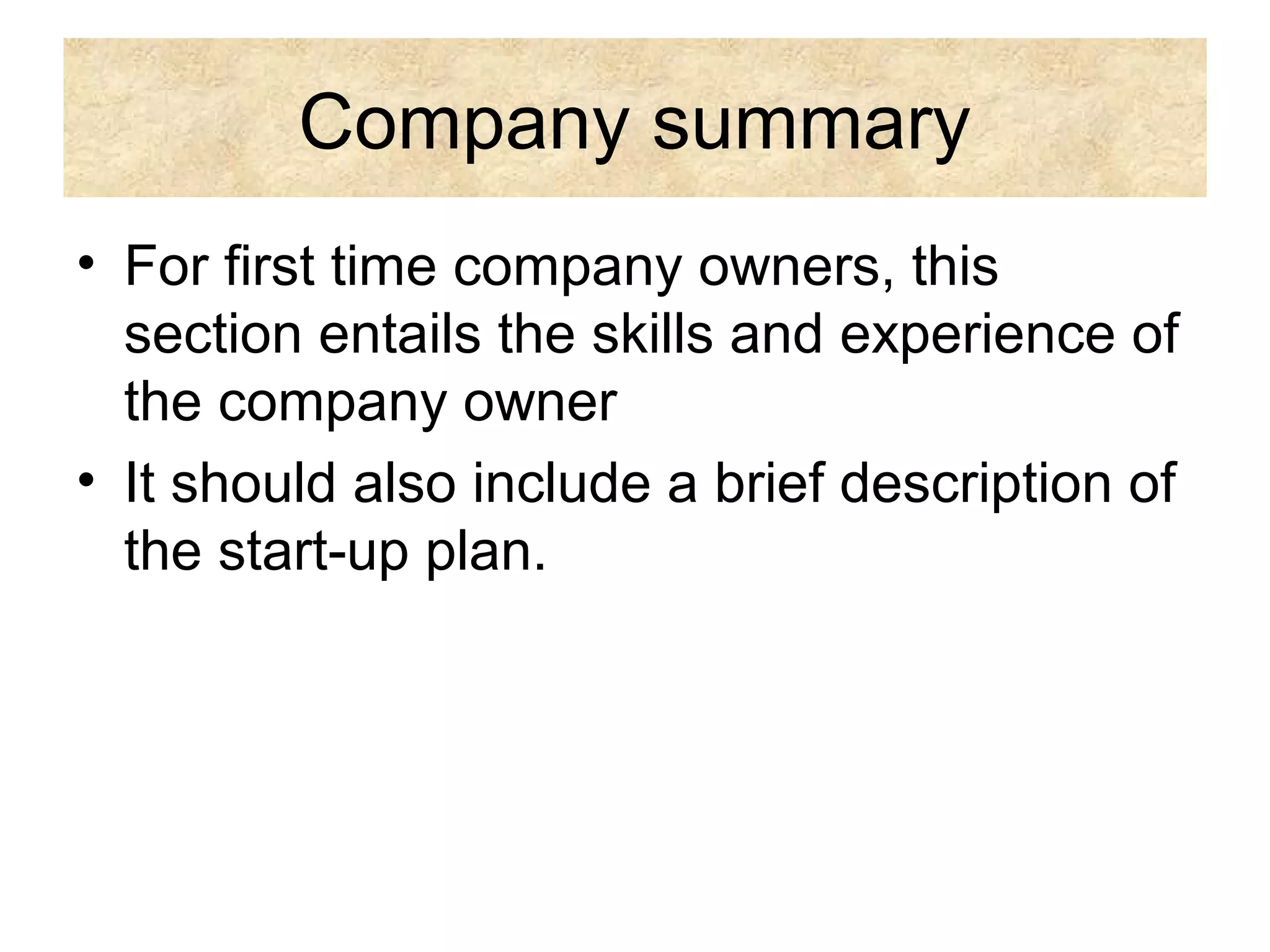 Components of a business plan | PPT