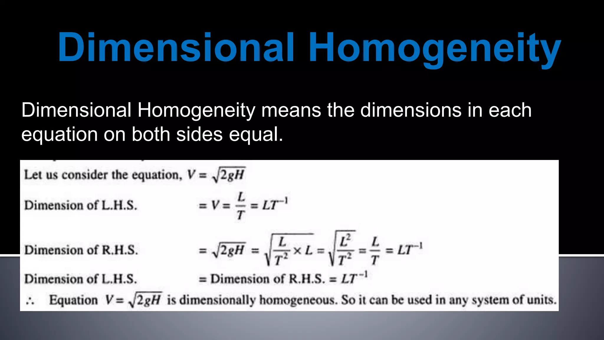 Dimension Analysis in Fluid mechanics | PPTX