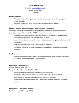 Gunjan Joshi_CV | DOC