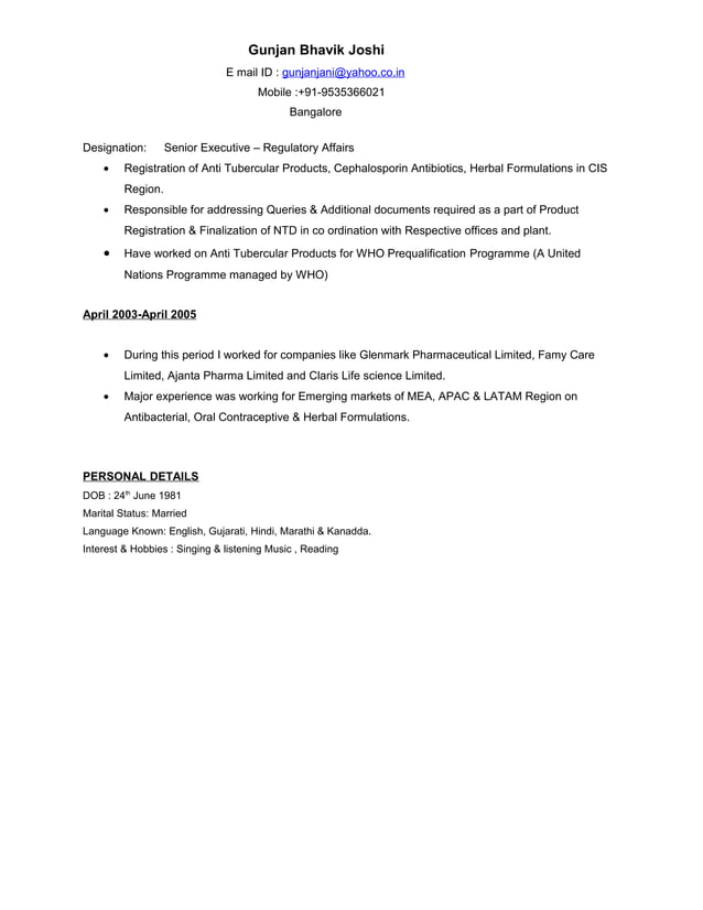 Gunjan Joshi_CV | PDF