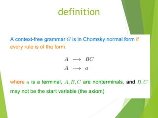 Simplifies and normal forms - Theory of Computation | PPT