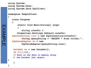 ADO.net control | PPT