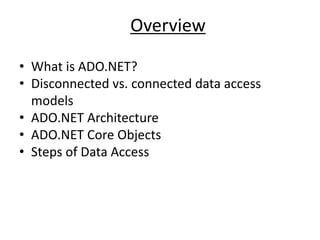 ADO.net control | PPT