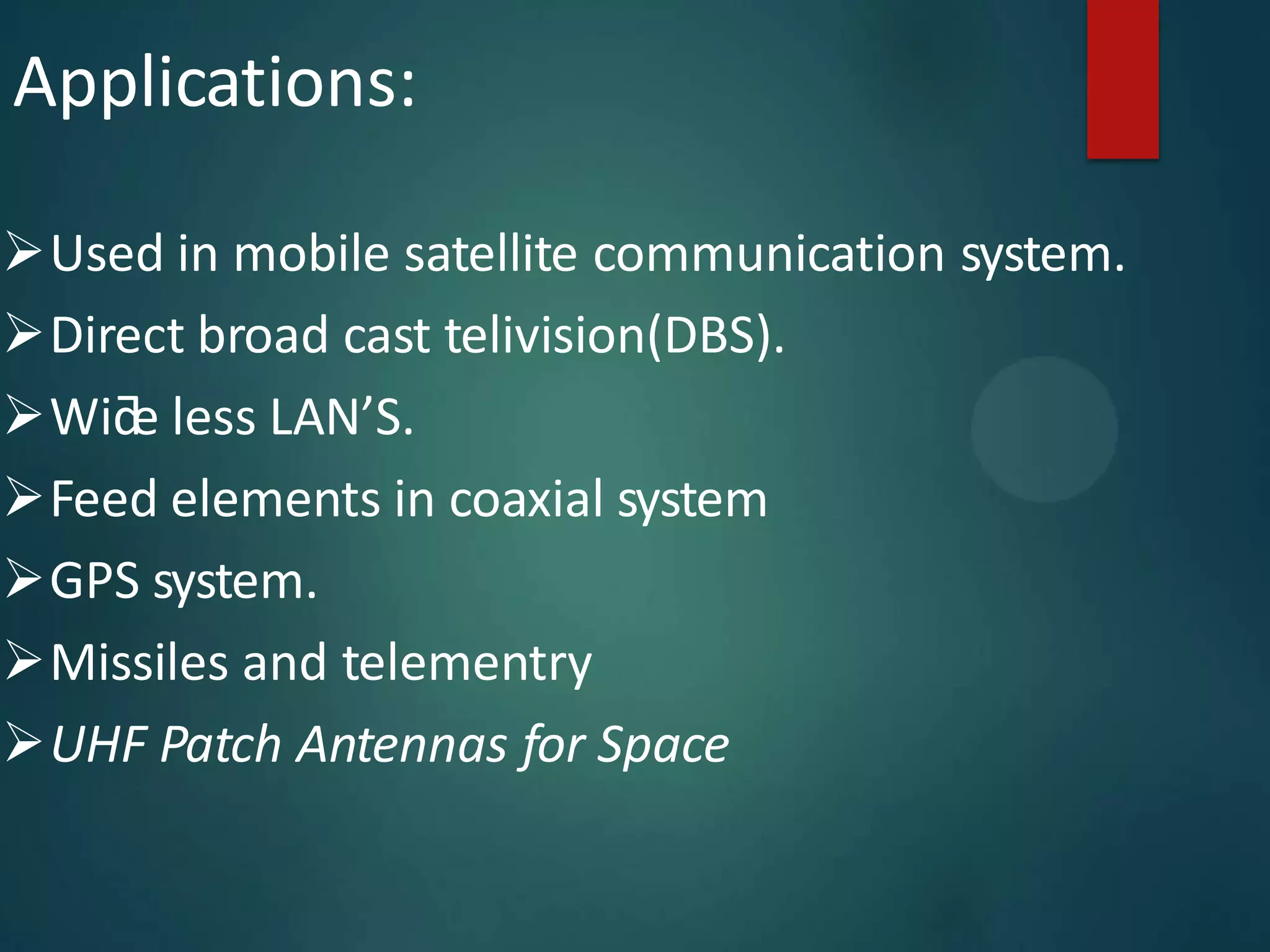 Various types of antenna used for transmitting and receiving | PPTX