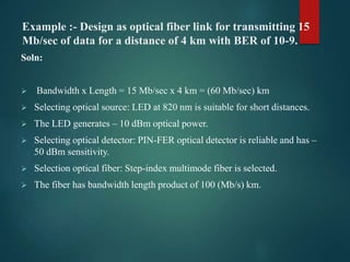 Transmission system used for optical fibers | PPTX