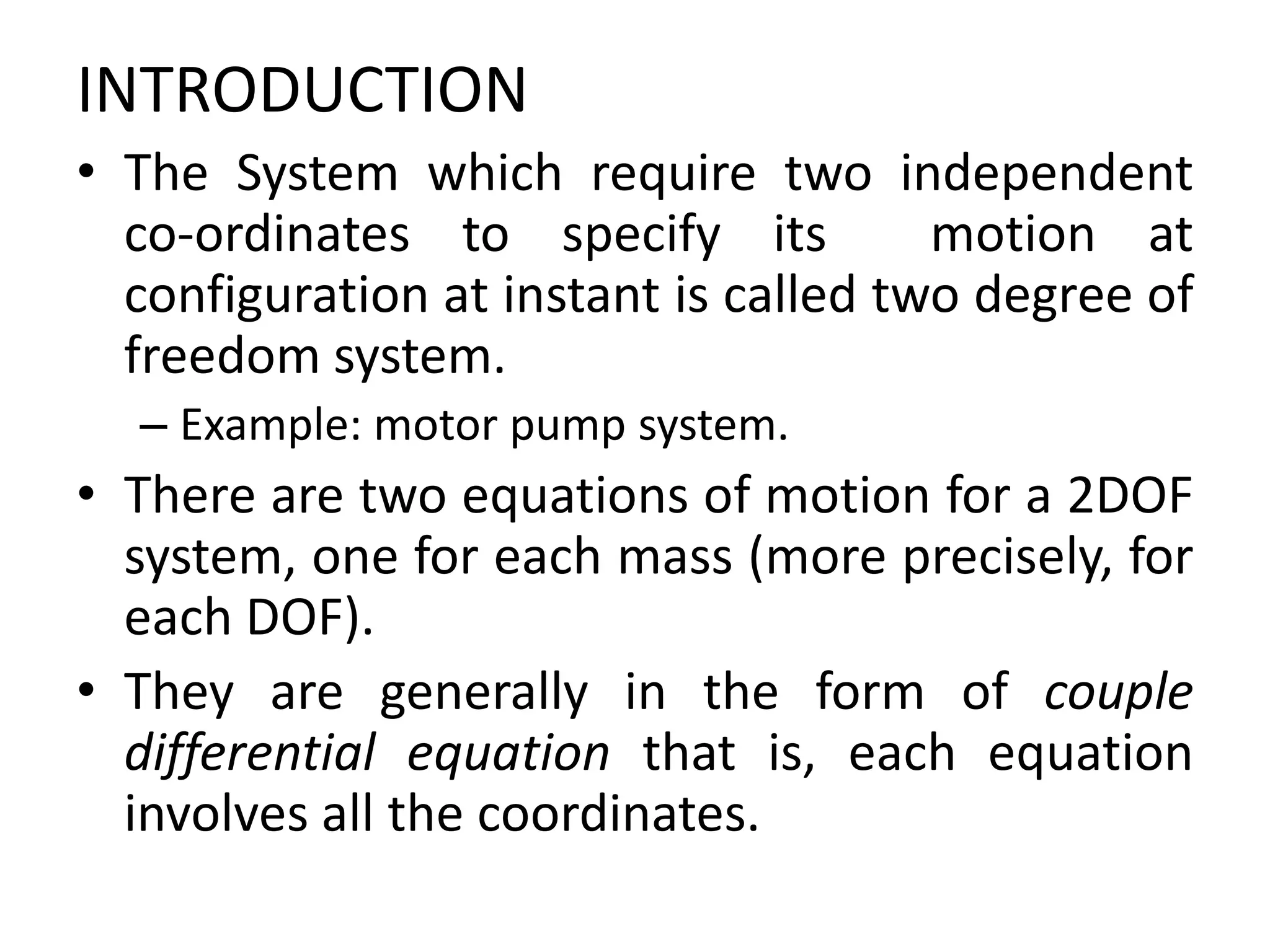 two degree of freddom system | PPTX