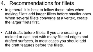 Fillet feature in solid works | PPT