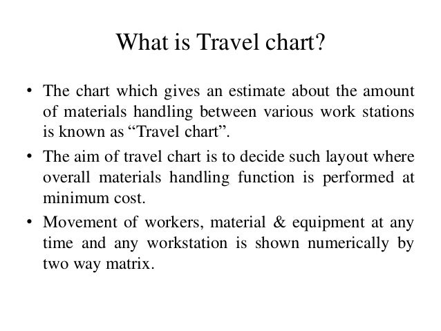 travel chart for plant layout