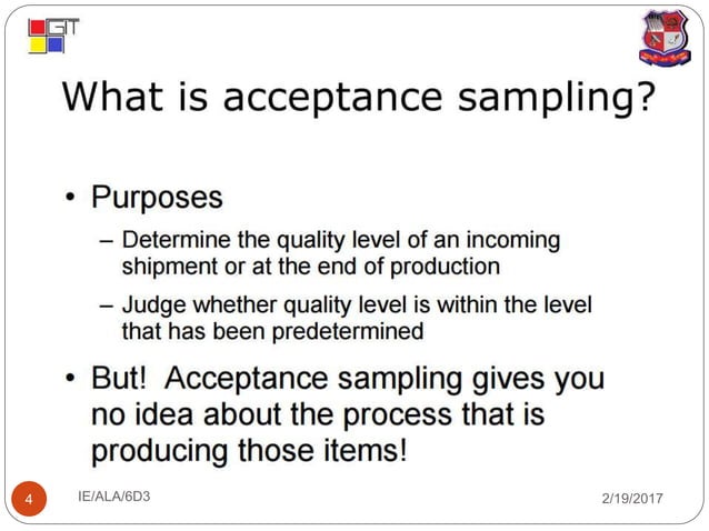presentation on acceptance sampling plans | PPTX | Science